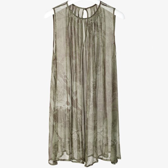 Sarah Pacini | Tops | Sarah Pacini Green Silkcrepe Graphic Tunic | Poshmark